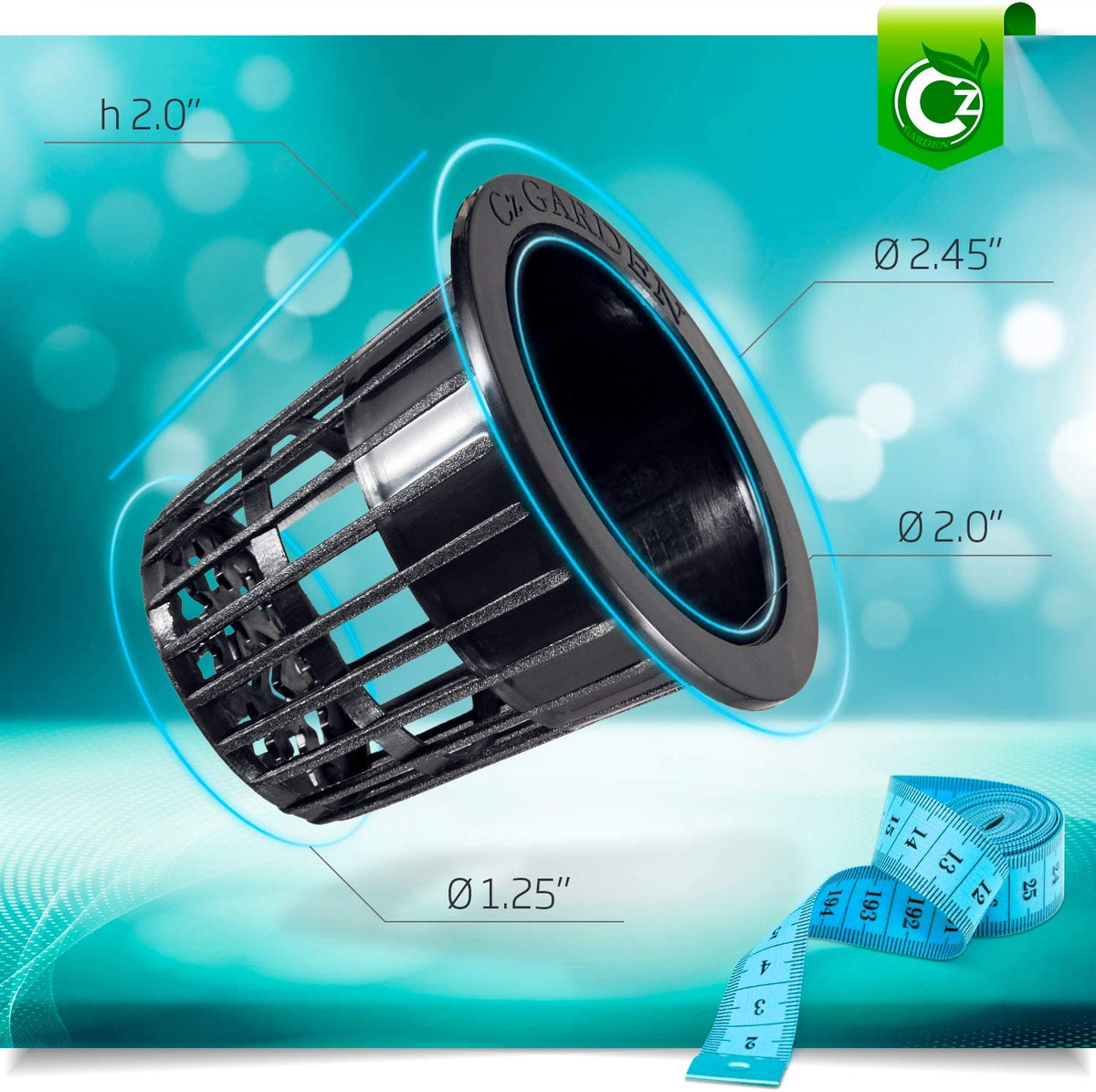 2 Inch Net Pots Cups Heavy Duty Round Wide Rim Design - BLACK – Cz Garden