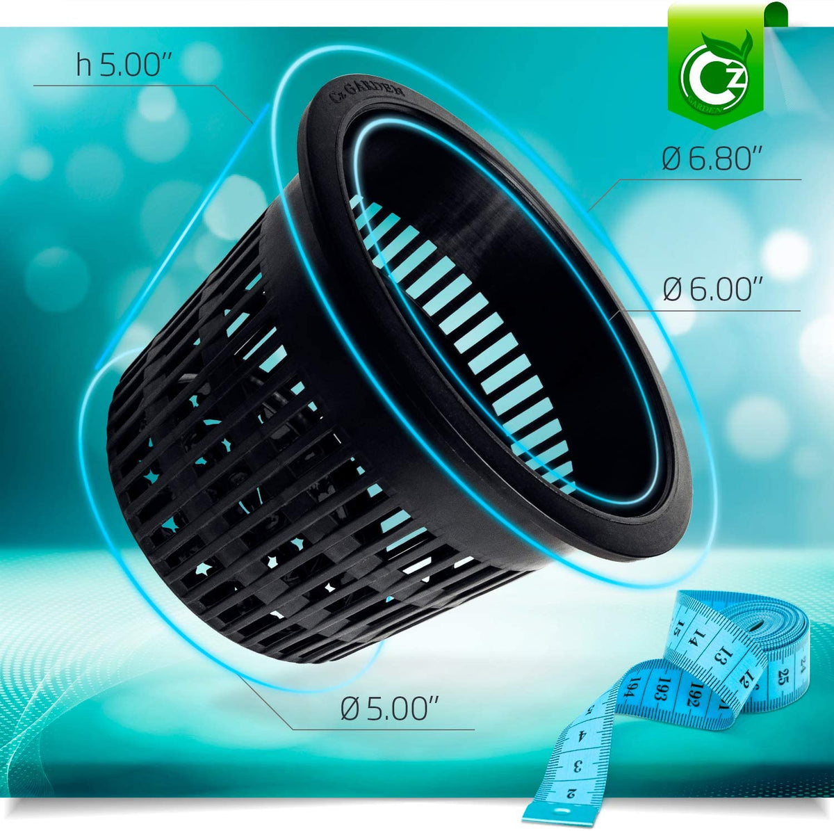 6 inch Net Black Pots Heavy Duty Round Cups Wide Rim Design – Cz Garden